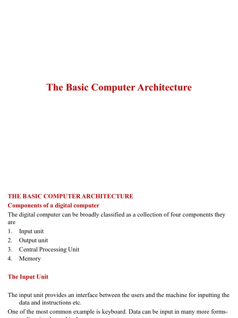 Basic Computer Architecture | PDF