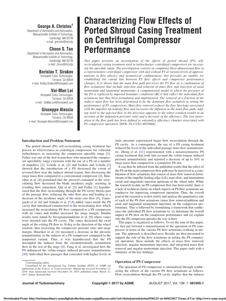 Characterizing Flow Effects of Ported Shroud Casing Treatment On ...