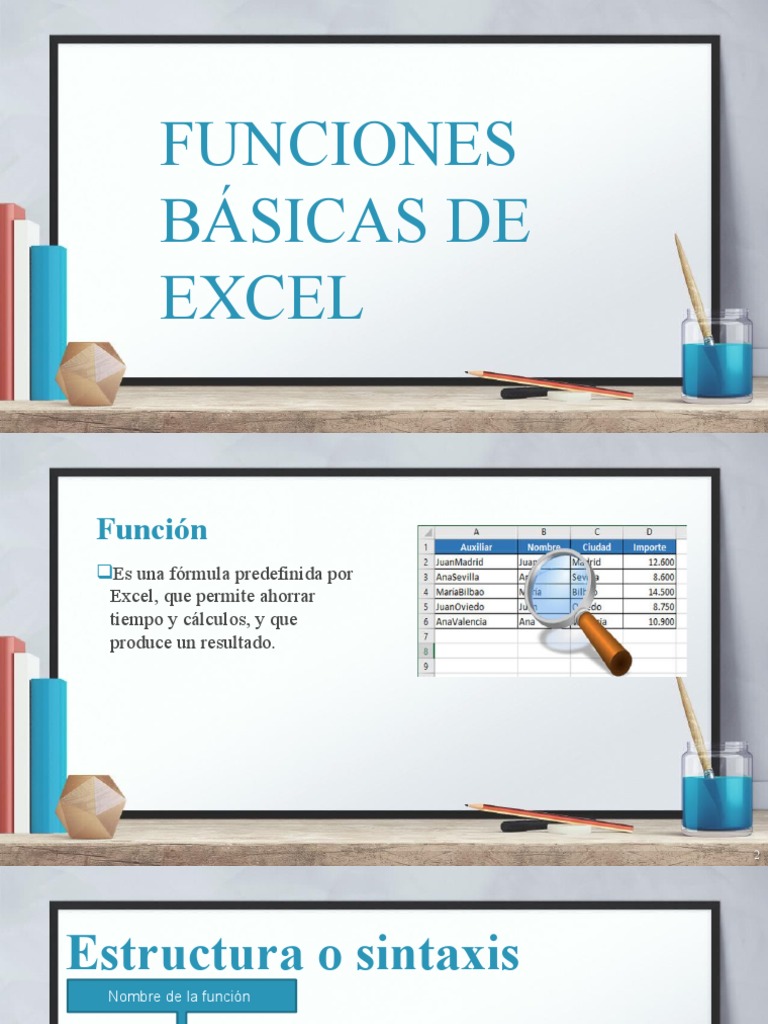 Funciones Básicas Excel | PDF | Microsoft Excel | Matemáticas