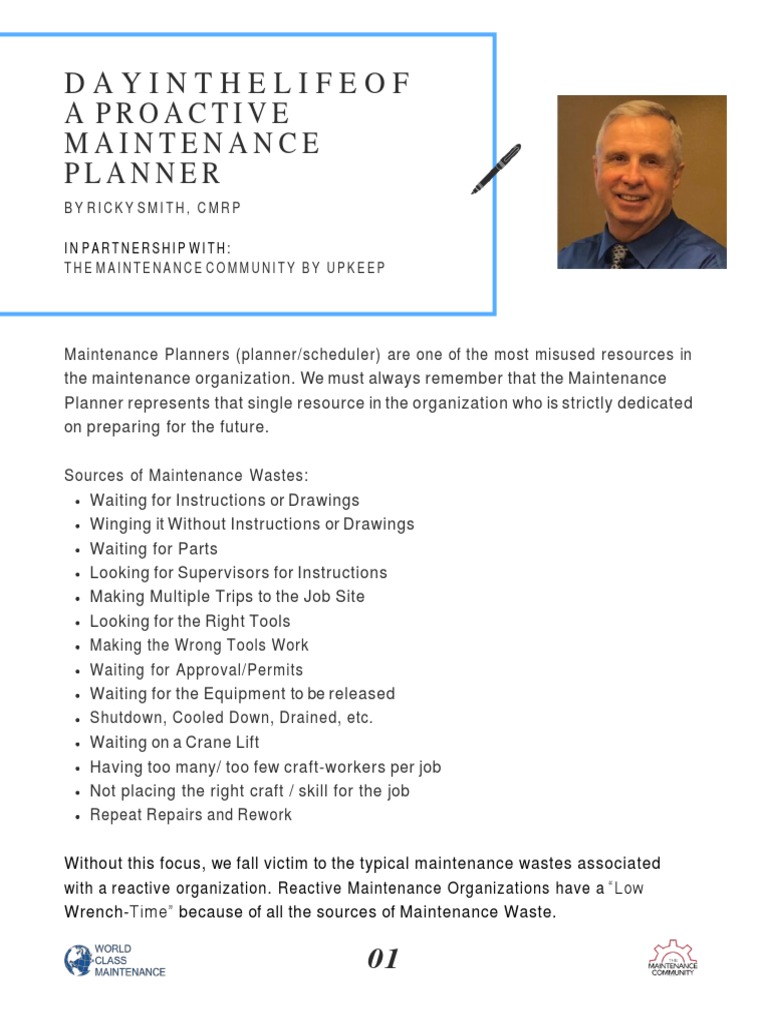 Day in The Life of A Proactive Maintenance Planner | PDF | Computing ...
