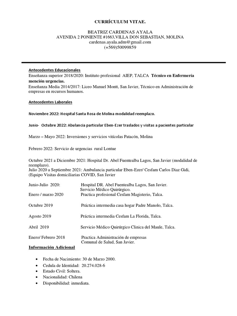 Beatriz Cárdenas CV | PDF