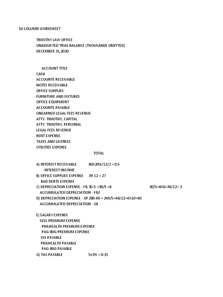 Chap 7 Worksheet 01 | PDF | Debits And Credits | Expense