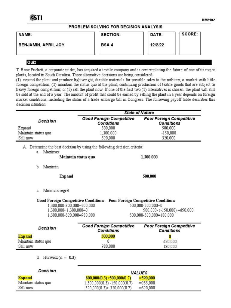 08 - Task - Performance - 1 - BENJAMIN 1 | PDF | Applied Mathematics | Mathematical And ...