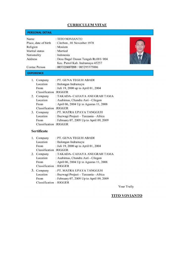 Data Bimo CV | PDF