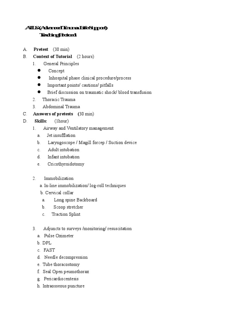 ATLS Protocolo | PDF | Shock (Circulatory) | Major Trauma