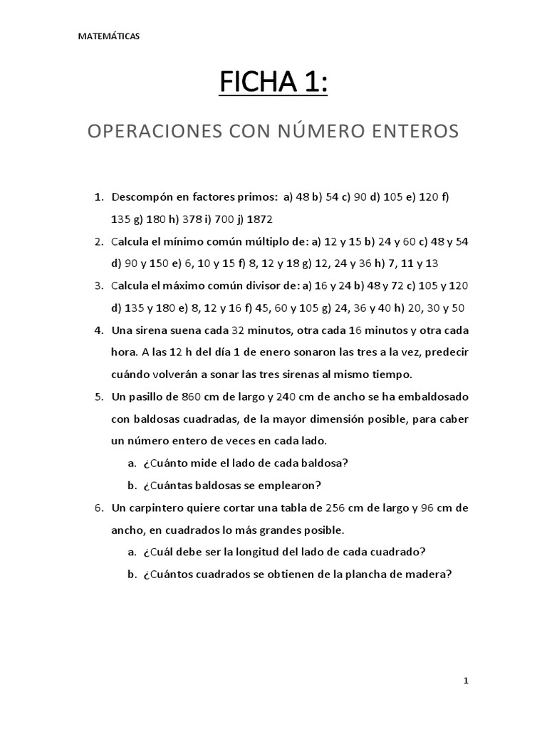 Ejercicios Matematicas Semana 1 | PDF Ejercicios Matematicas Semana 1 | PDF