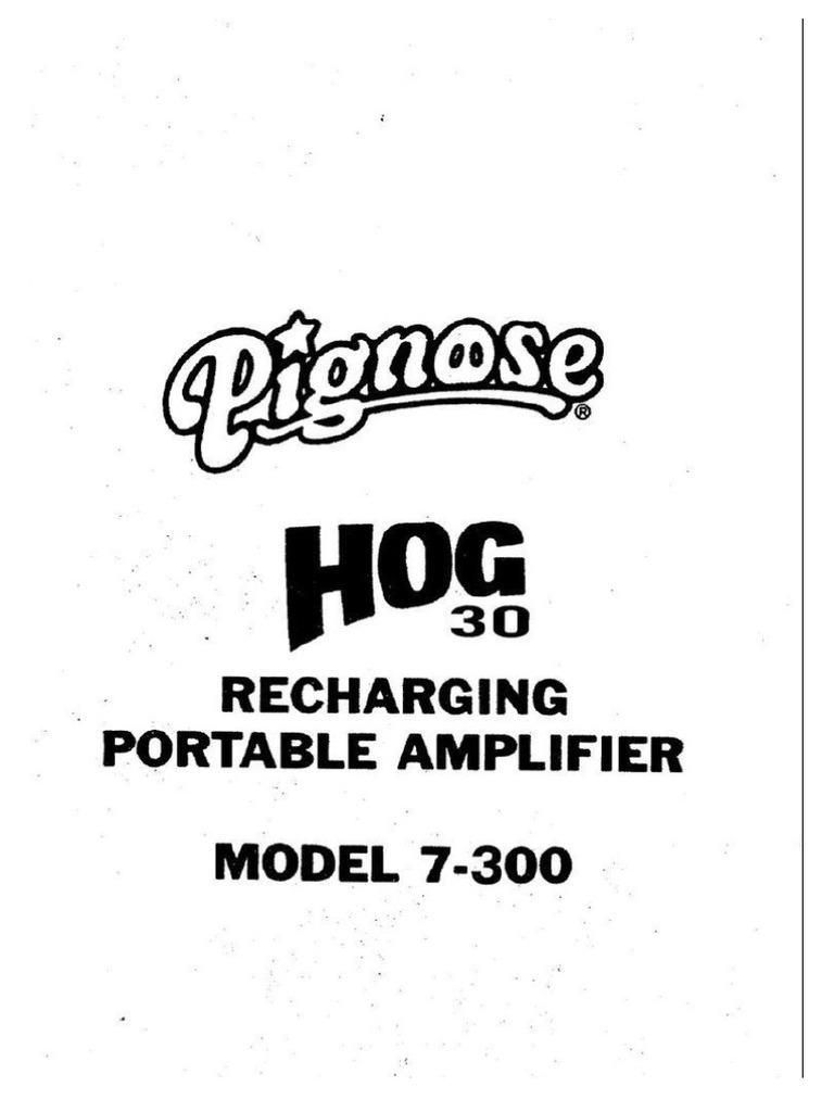 Pignose Hog 30 Manual | PDF