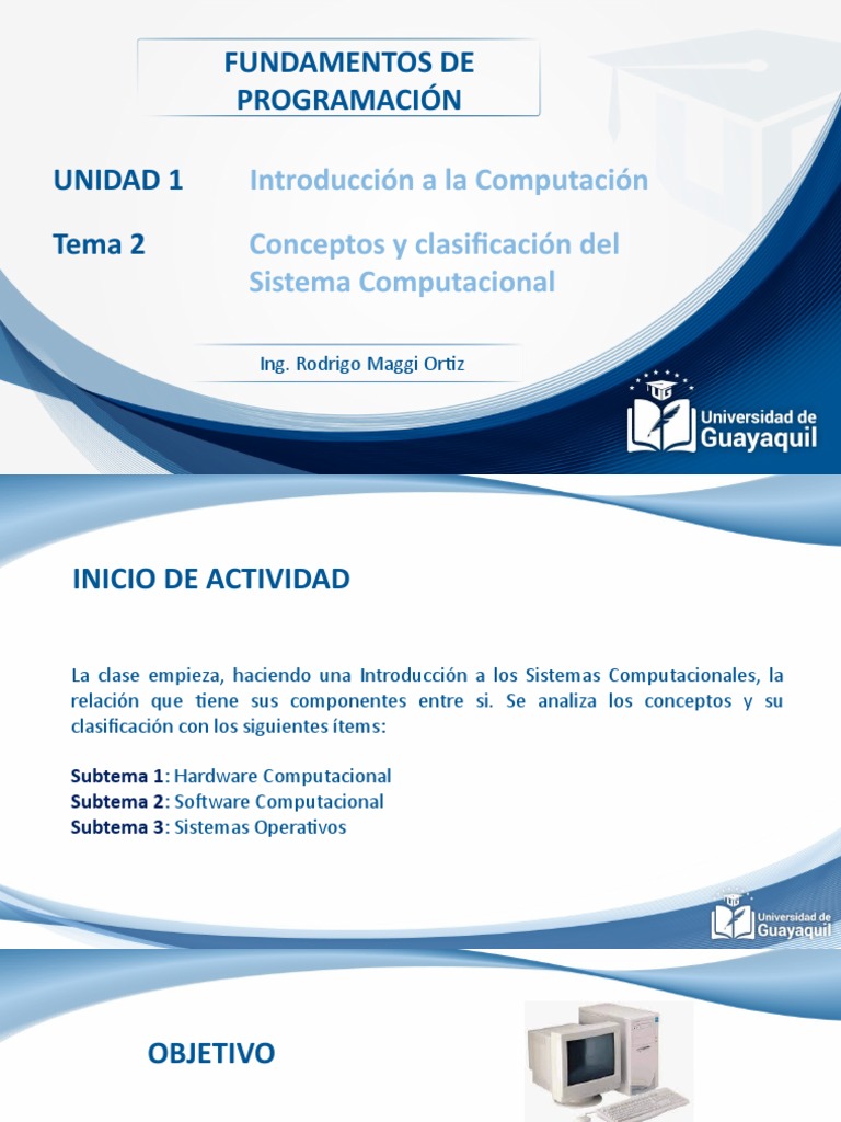 Unidad 1 - Tema 2 - El Sistema Computacional | PDF | Hardware de la ...