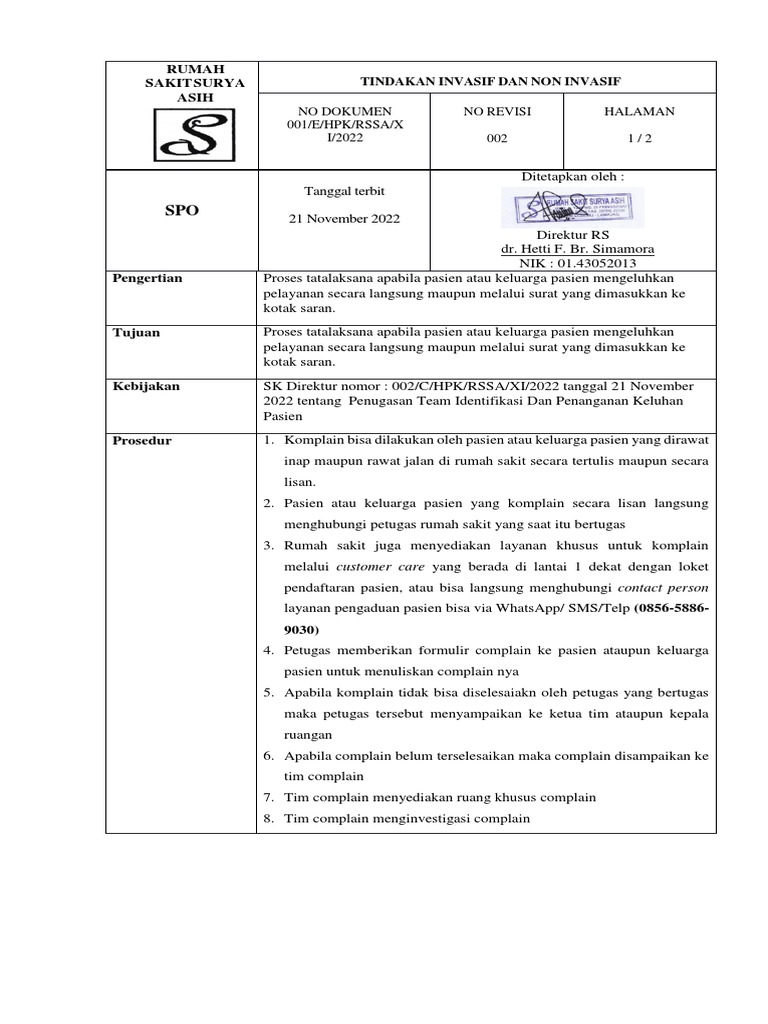 Spo Komplain 2022 | PDF
