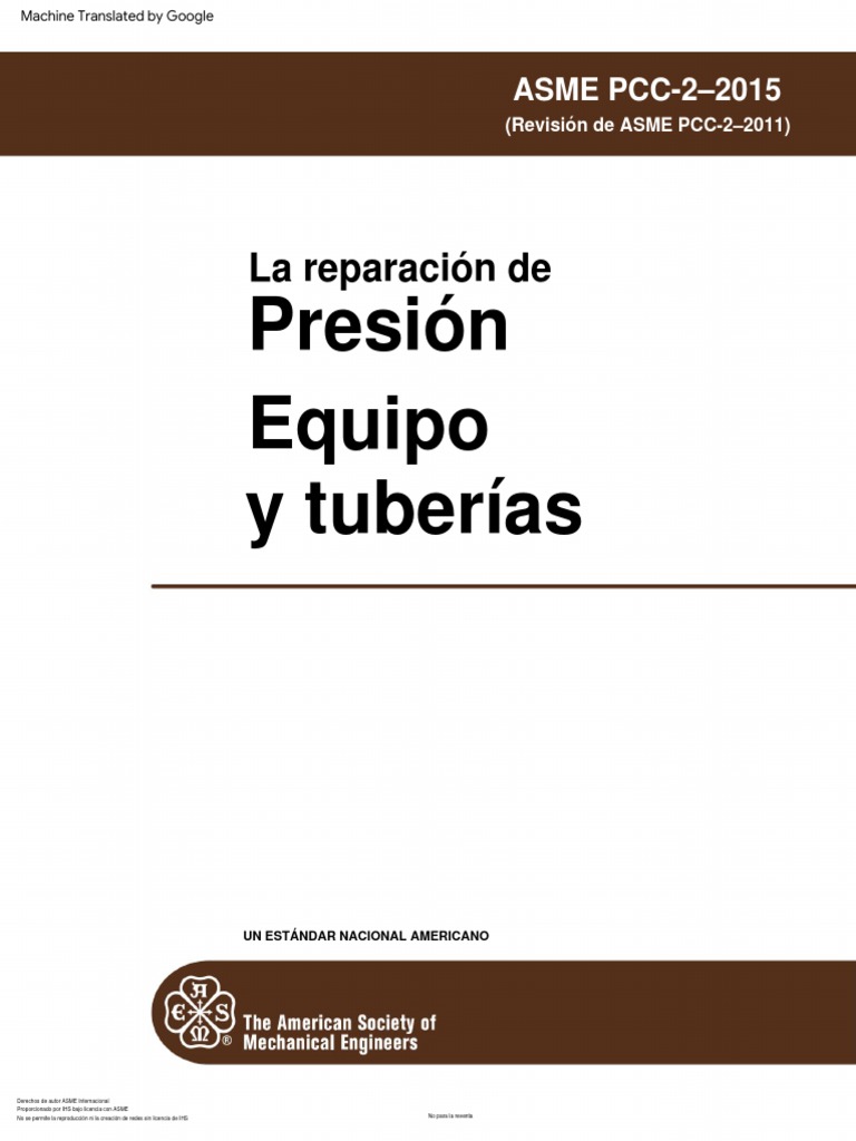 ASME PCC-2 2015 Traduccion | PDF | Patentar | Ingeniería