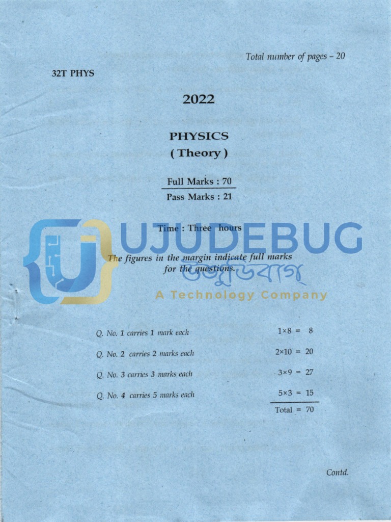Physics Question Paper 2022 | PDF | Rectifier | Physics