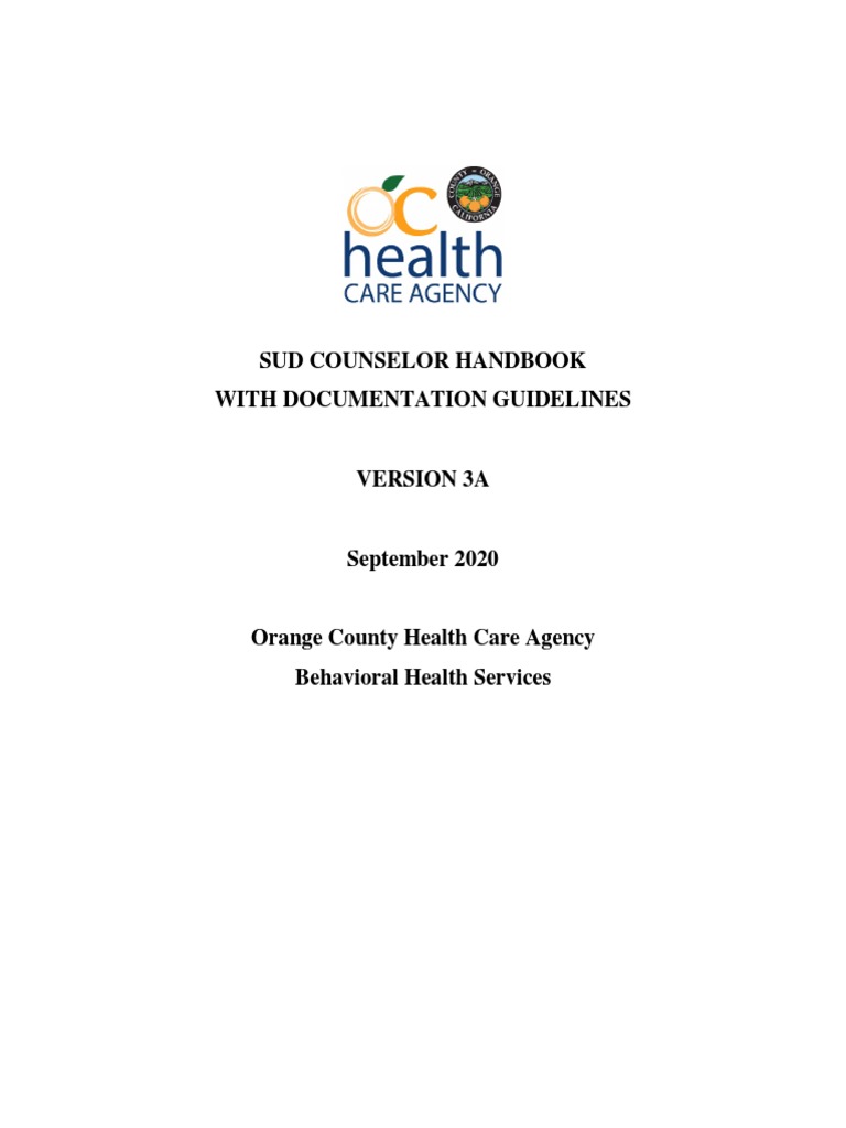 SUD Counselor Handbook: Guidelines | PDF | Substance Use Disorder ...