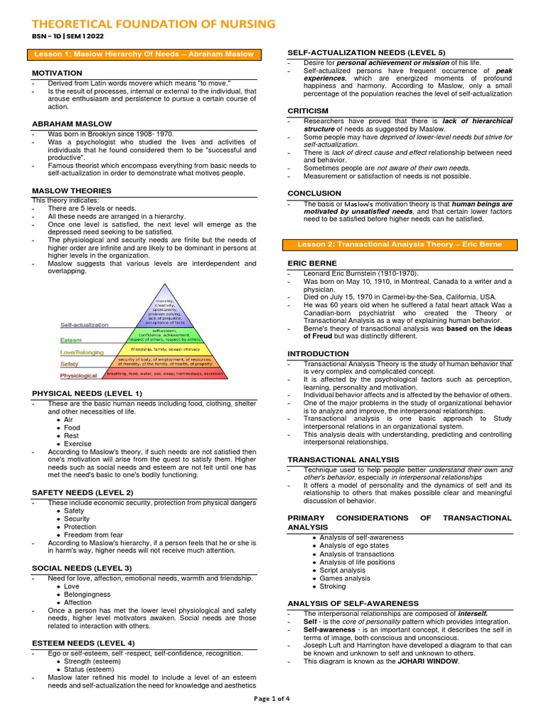 TFN-FINALS-LESSON-1-4 | PDF | Self Esteem | Motivation