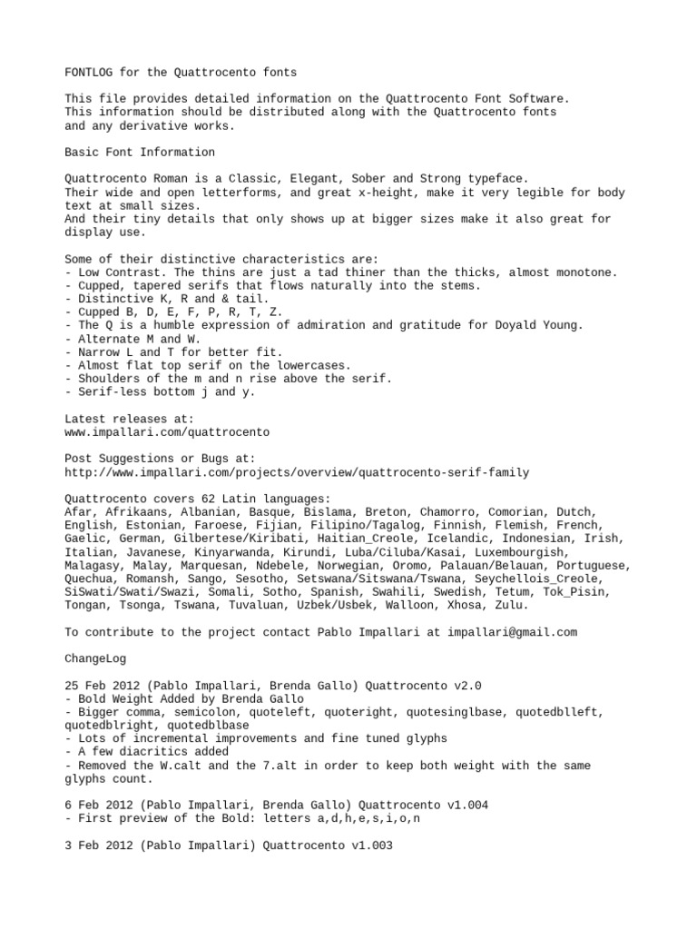 FONTLOG | PDF | Typefaces | Serif