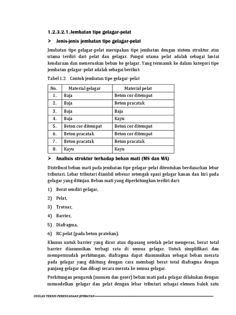 Jembatan Tipe Gelagar-Pelat | PDF