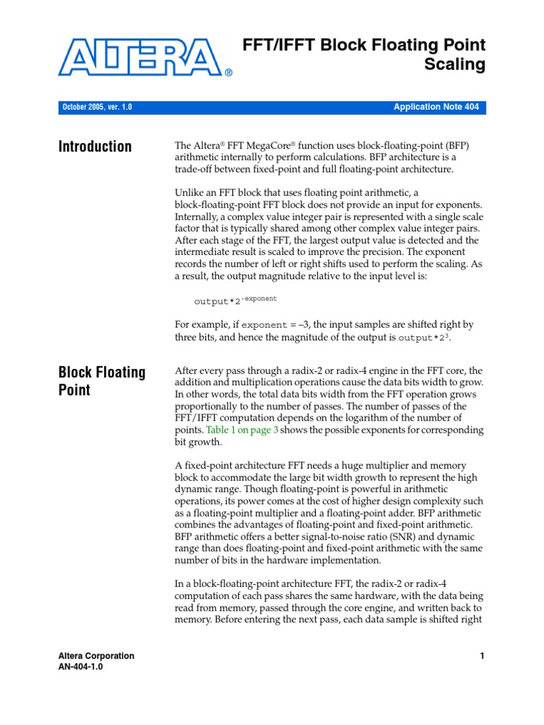 Fft Ifft Block Floating Point Pdf Fast Fourier Transform Signal