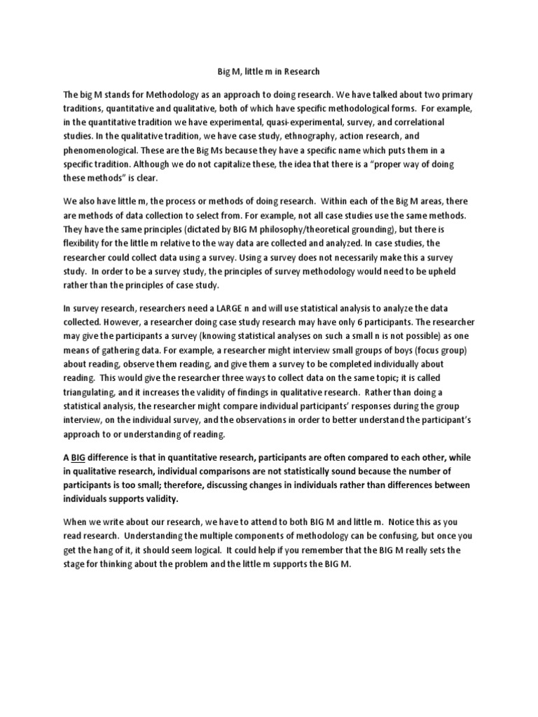 Big M Little M 2012 | PDF | Survey Methodology | Qualitative Research