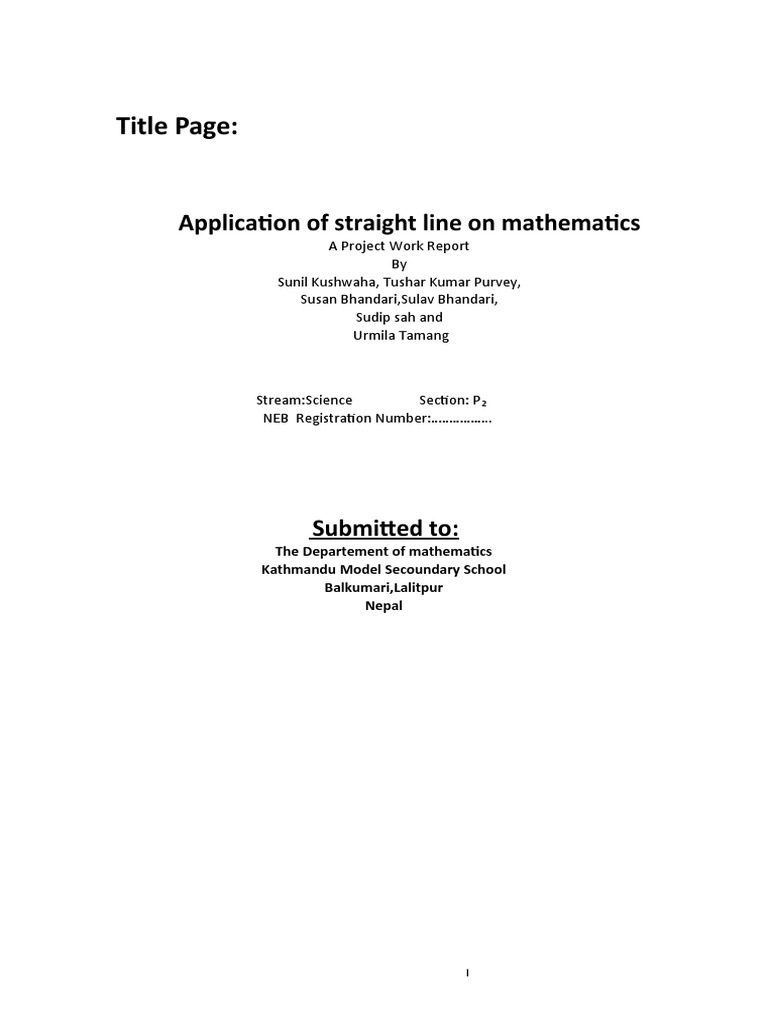 Applications of Straight Lines in Math | PDF | Line (Geometry ...