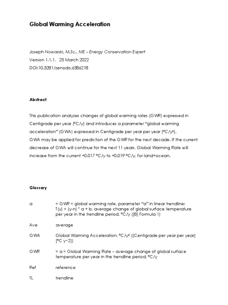 Global Warming Acceleration | PDF | Environmental Impact | Nature