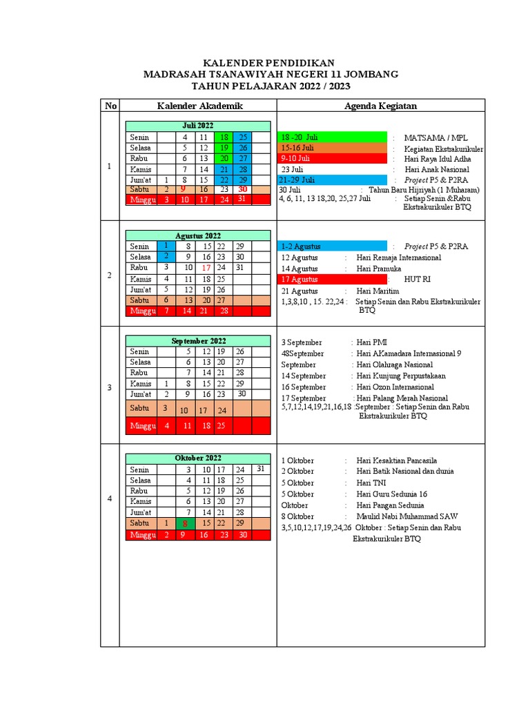Kalender Pendidikan | PDF