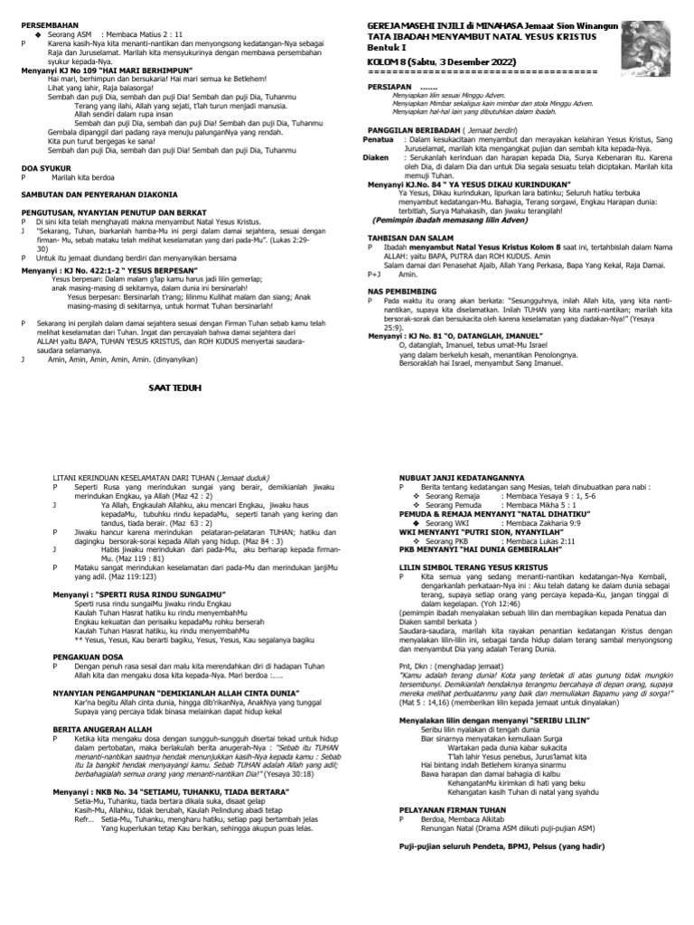 Kolom 8 TI Menyambut Natal Kolom BTK I | PDF