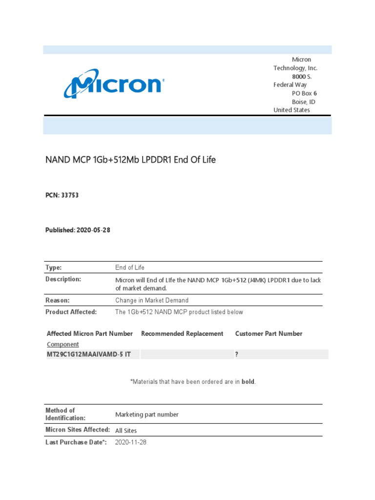 Micron Technology Micron Technology | PDF