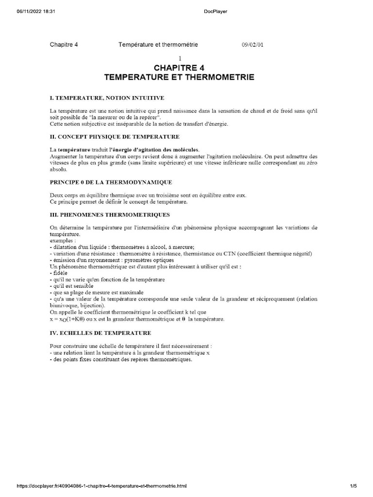Cours Thermo | PDF