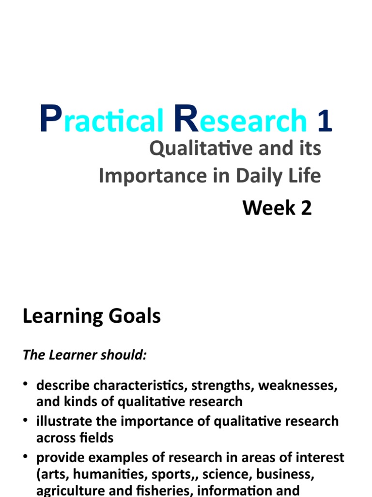 S1 - Practical Research 1 - Qualitative Research in Daily Life - L2 ...