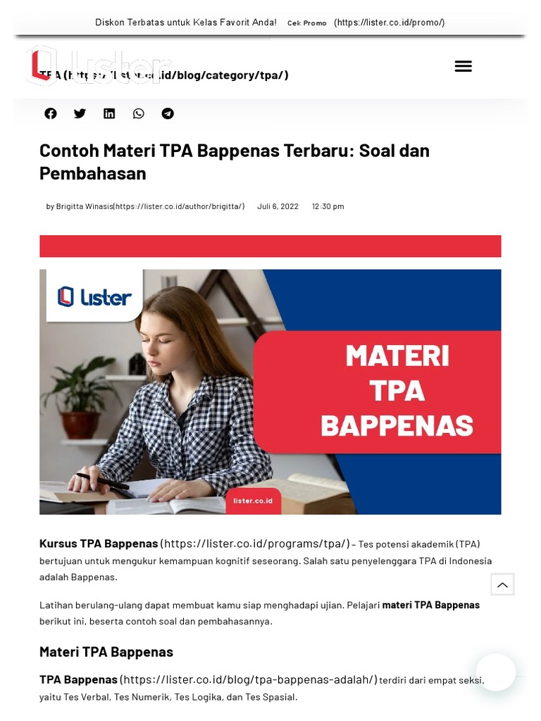 Materi TPA Bappenas Terbaru Soal Dan Pembahasan | PDF | Karier & Perkembangan | Bisnis