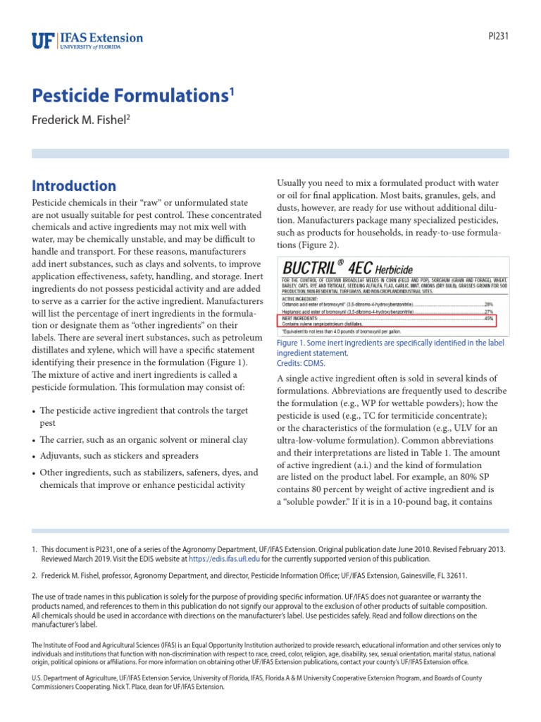 Pesticide Formulation | PDF | Pest Control | Emulsion