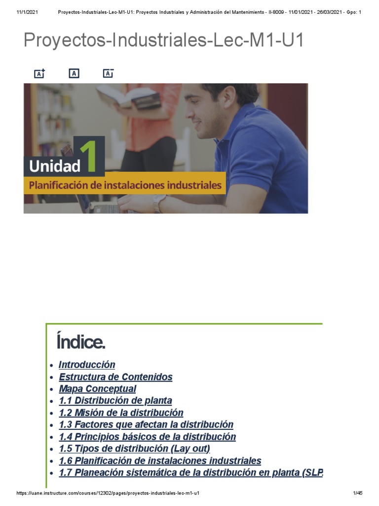 Proyectos-Industriales-Lec-M1-U1_ Proyectos Industriales y Administración del Mantenimiento - II ...