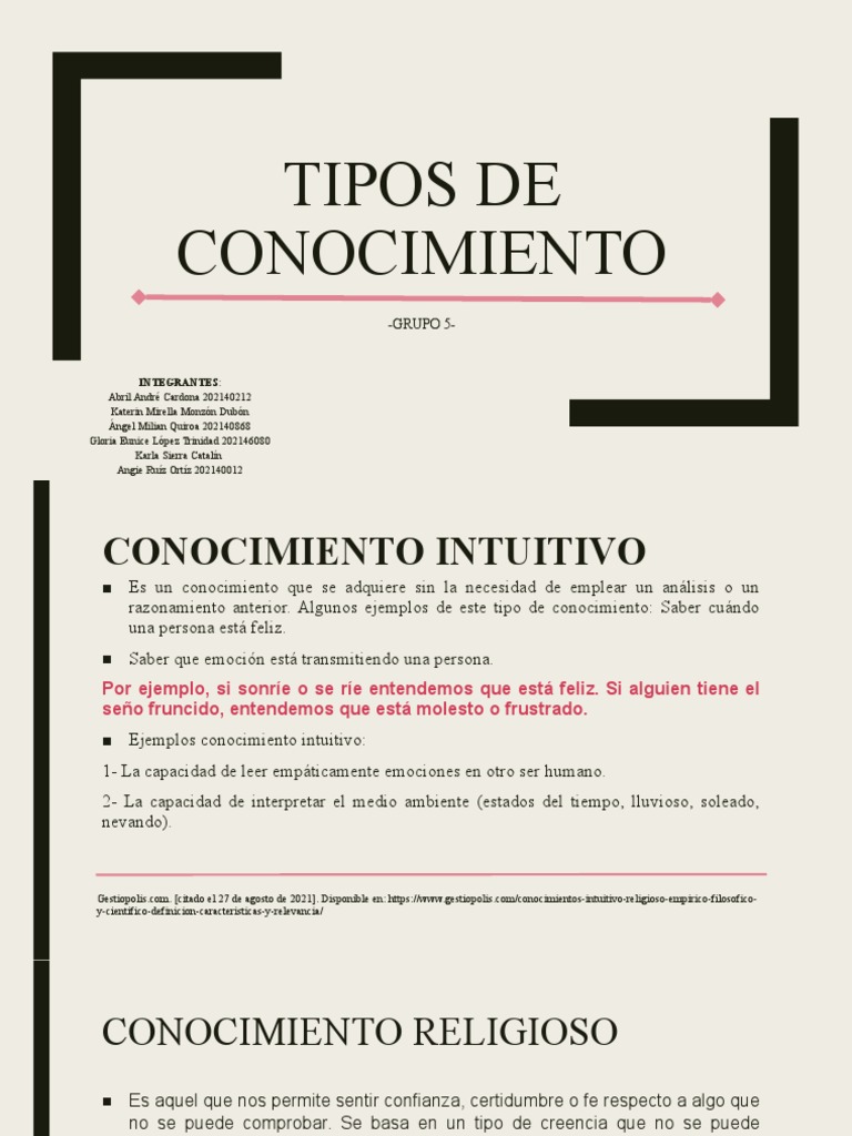 Tipos de Conocimiento | PDF | Conocimiento | Science