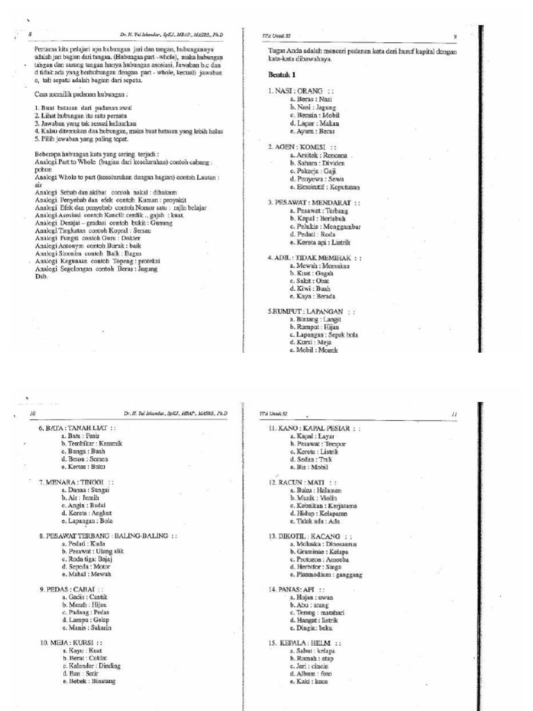 Test Padanan Kata Dan Pembahasan | PDF