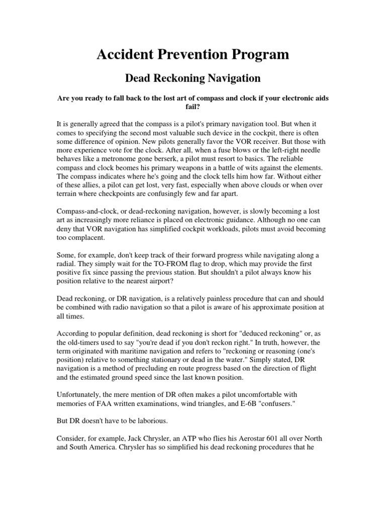 Dead Reckoning Navigation | PDF | Compass | Navigation