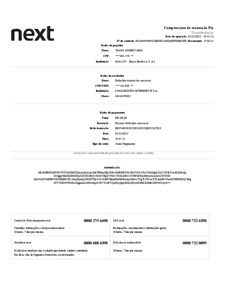 Comprovante Pix | PDF | Bancos | Serviços financeiros
