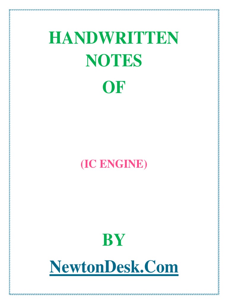 Ic Engine Study Notes | PDF