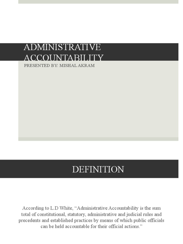 An Overview of Administrative Accountability and its Mechanisms | PDF ...