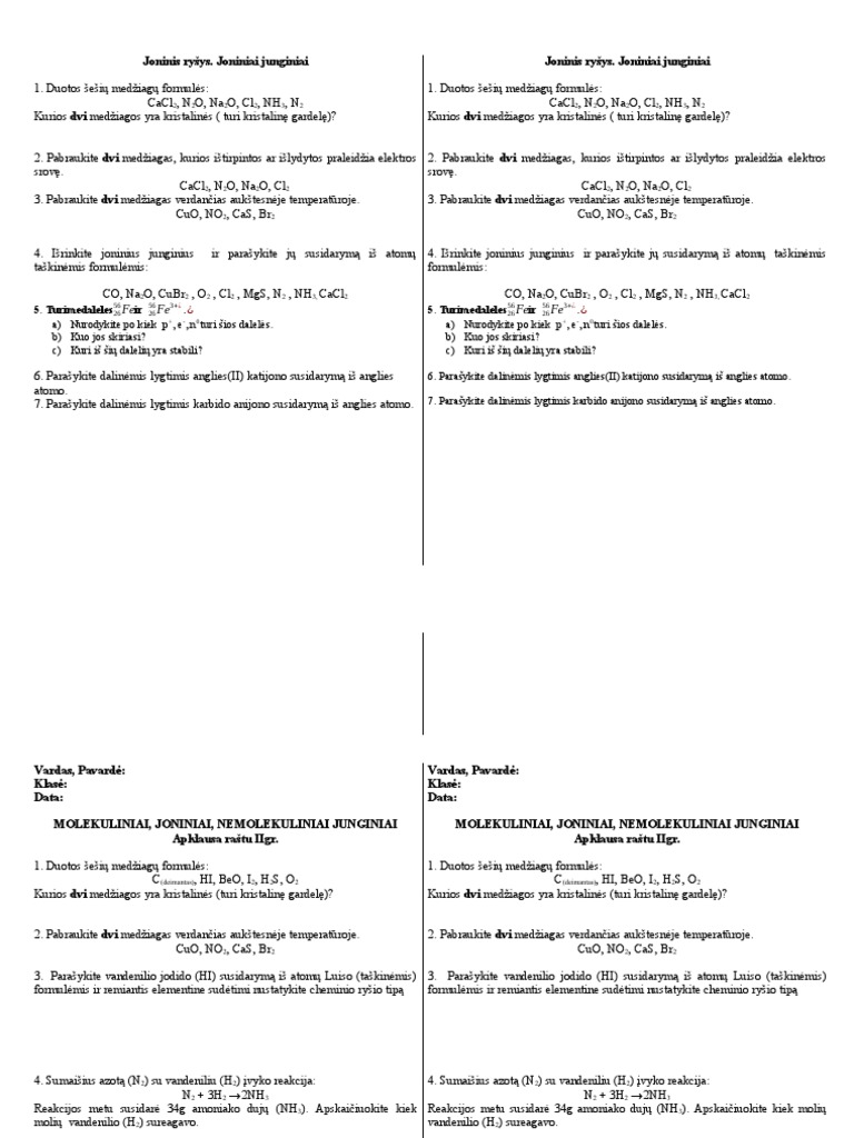 Joninis Rysys. Joniniai Junginiai | PDF