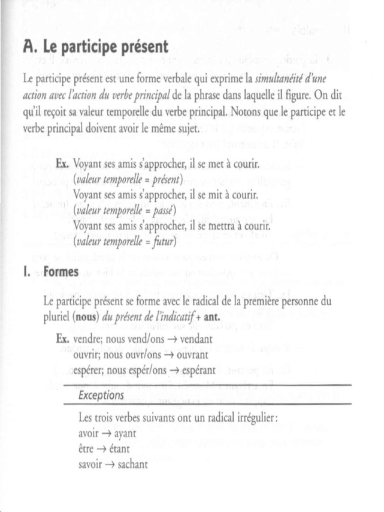 Comprendre le participe présent | PDF | Verbe | Sujet (Grammaire)