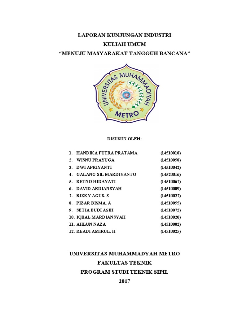 Cover LAPORAN KUNJUNGAN INDUSTRI | PDF