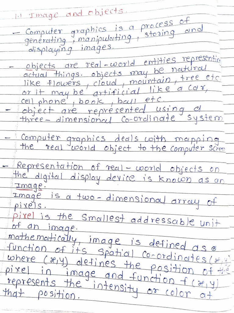 CGR Notes Unit 1 | PDF