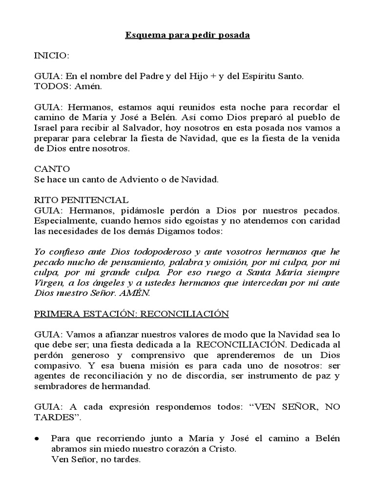 esquema para pedir posada actitudes | PDF | María, madre de Jesús | orador del Señor