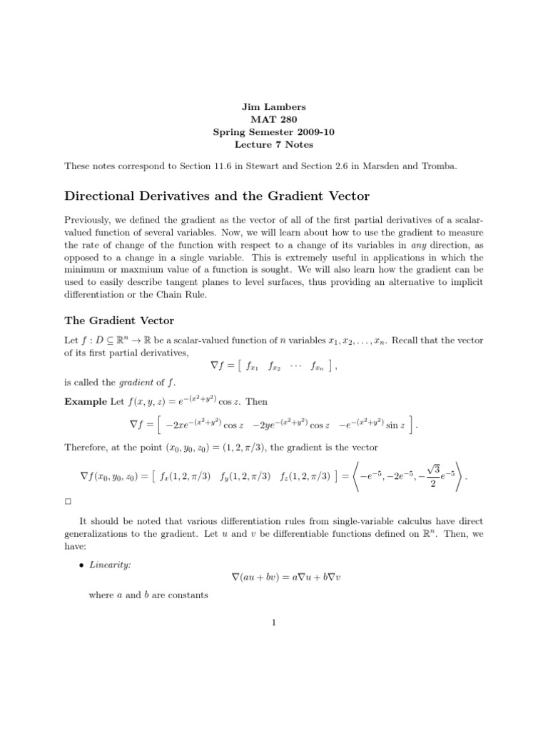 Lecture 7 | PDF | Derivative | Gradient