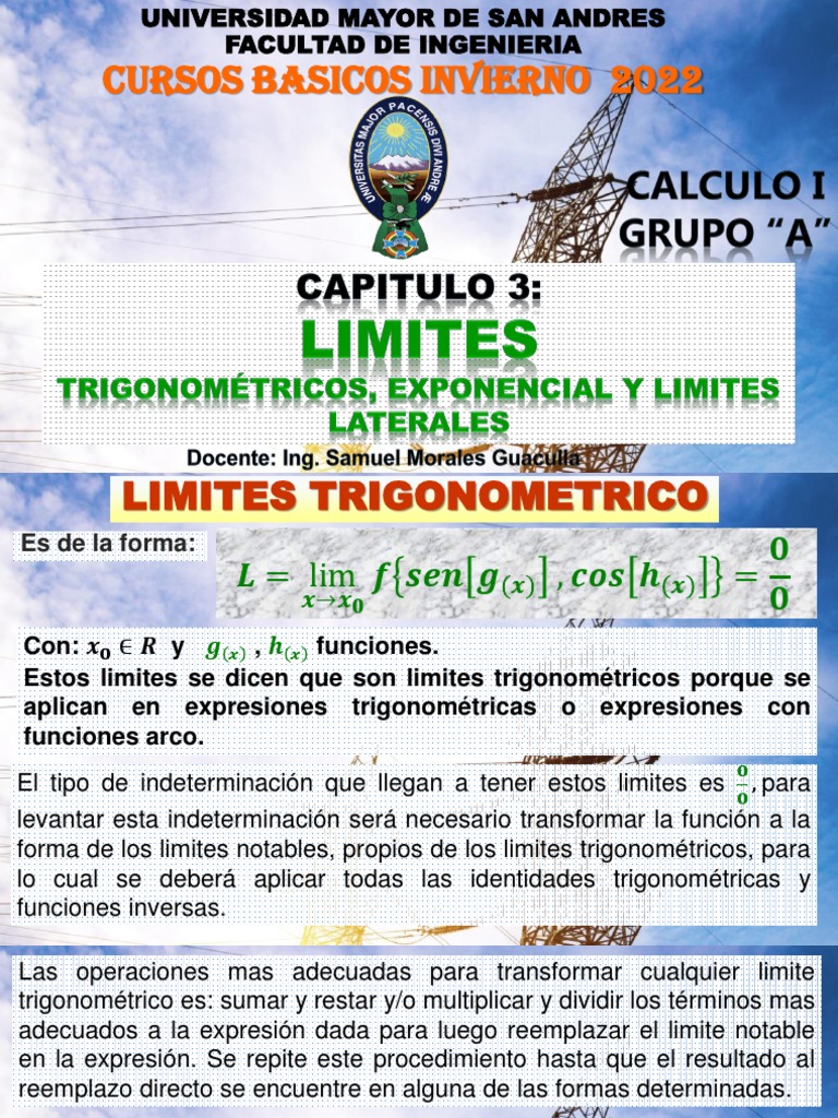 Límites Notables Trigonométricos y Exponenciales | PDF | Límite ...