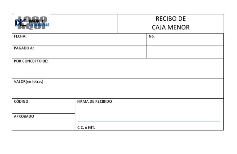 Recibo de Caja Menor Word | PDF