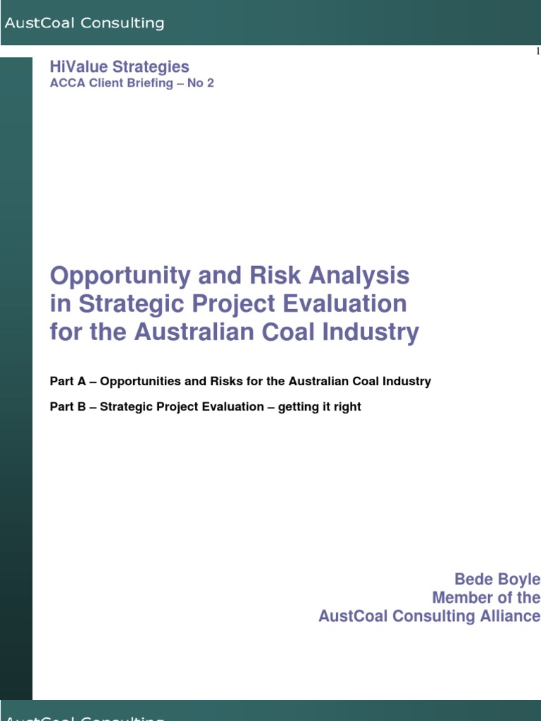 ACCA - Opportunity and Risk Analysis in Straegic Project Evaluation ...