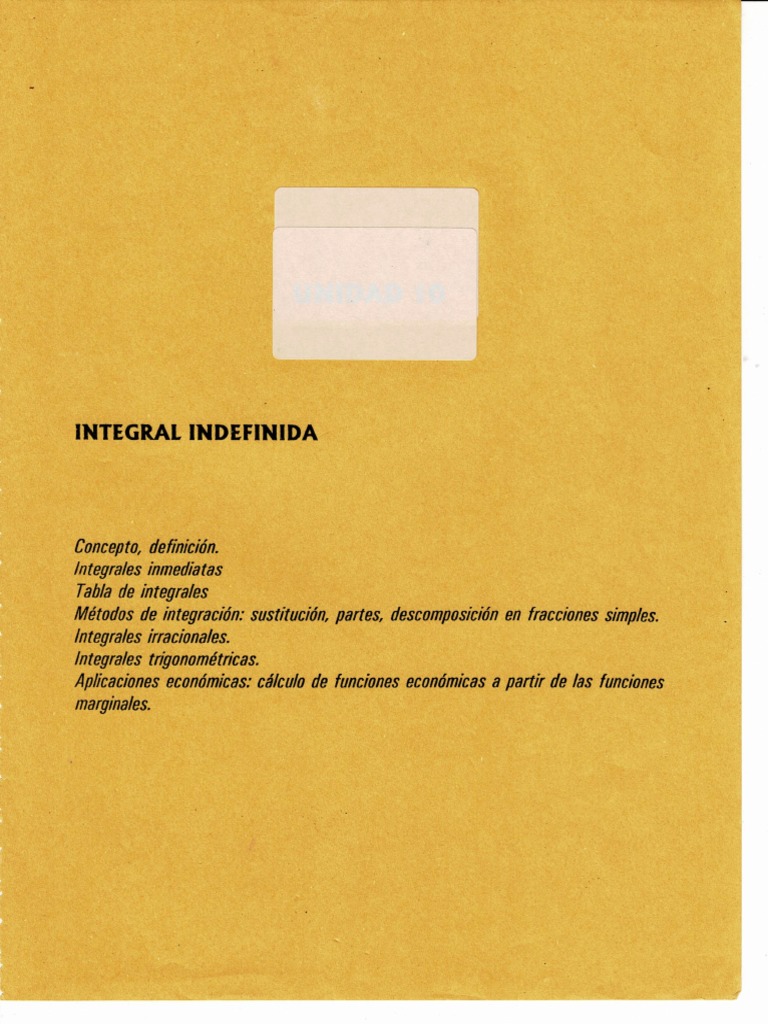 Integrales Indefinidas | PDF