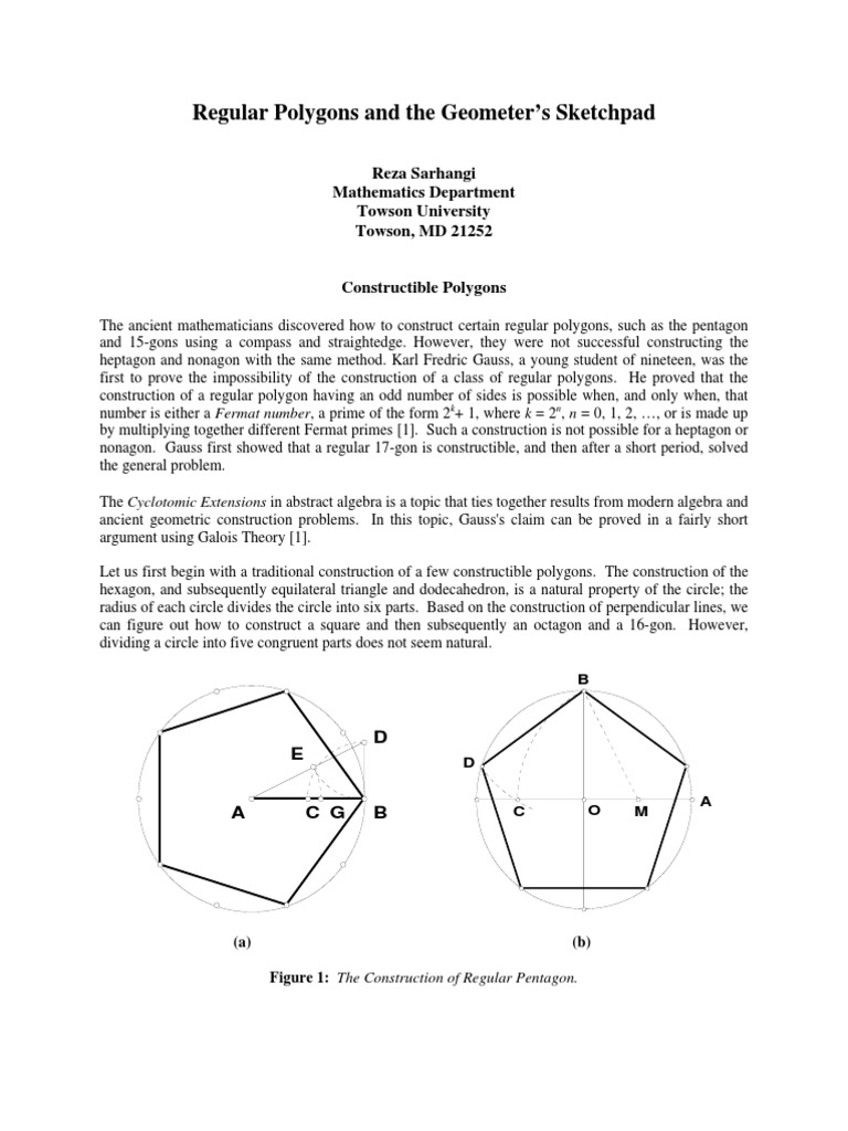 Regular Polygons With Geometer Sketchpad | PDF | Circle | Euclid