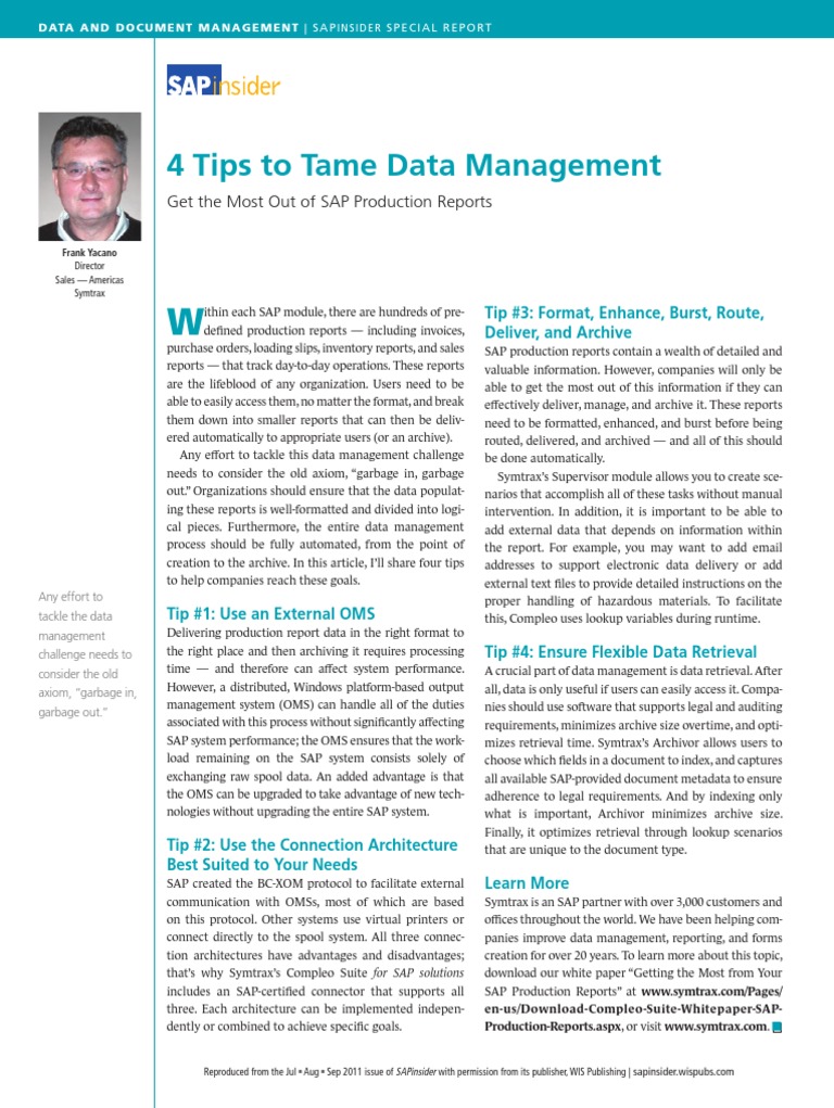 Optimize SAP Production Reports Effectively | PDF | Database Index ...