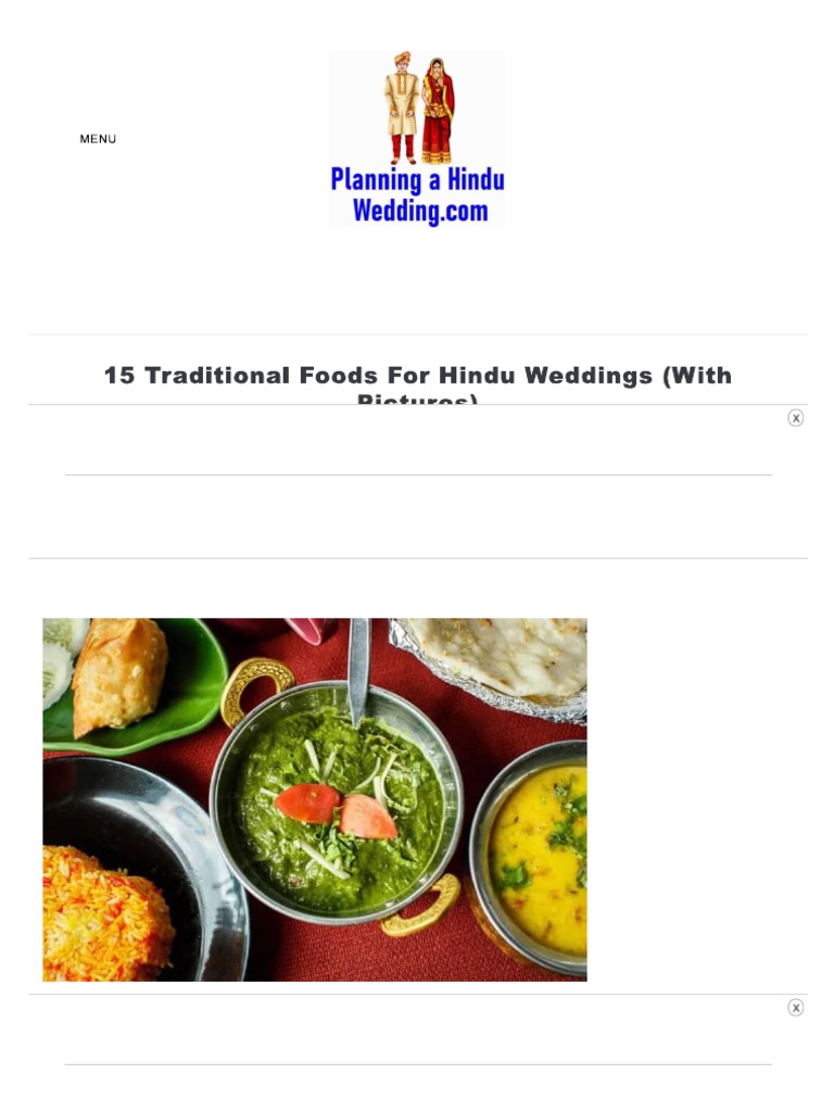 15 Traditional Foods For Hindu Weddings.. | PDF